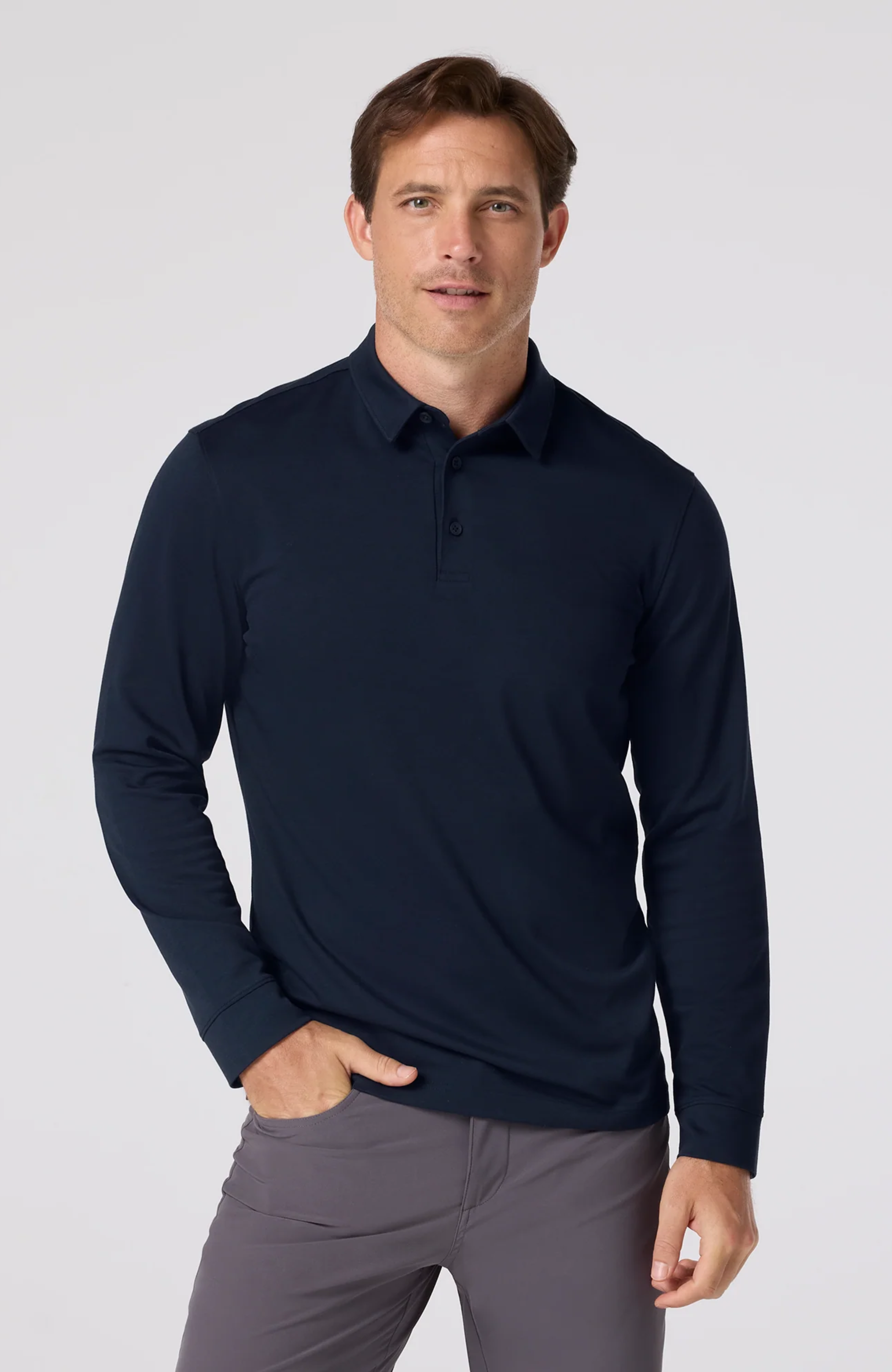Mizzen & Main - Kent Long Sleeve Polo – 310 Rosemont